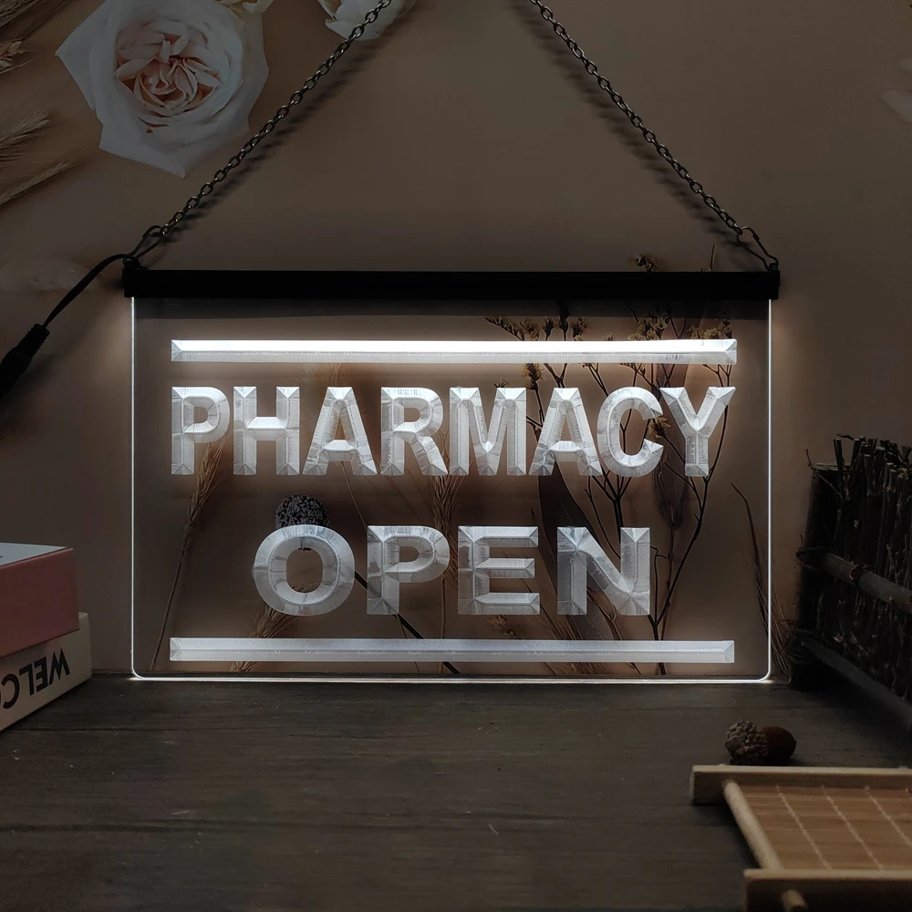 Pharmacy-Drug-Stores-Display-OPEN-LED-Neon-Sign-3D-Carving-Wall-Art-for ...