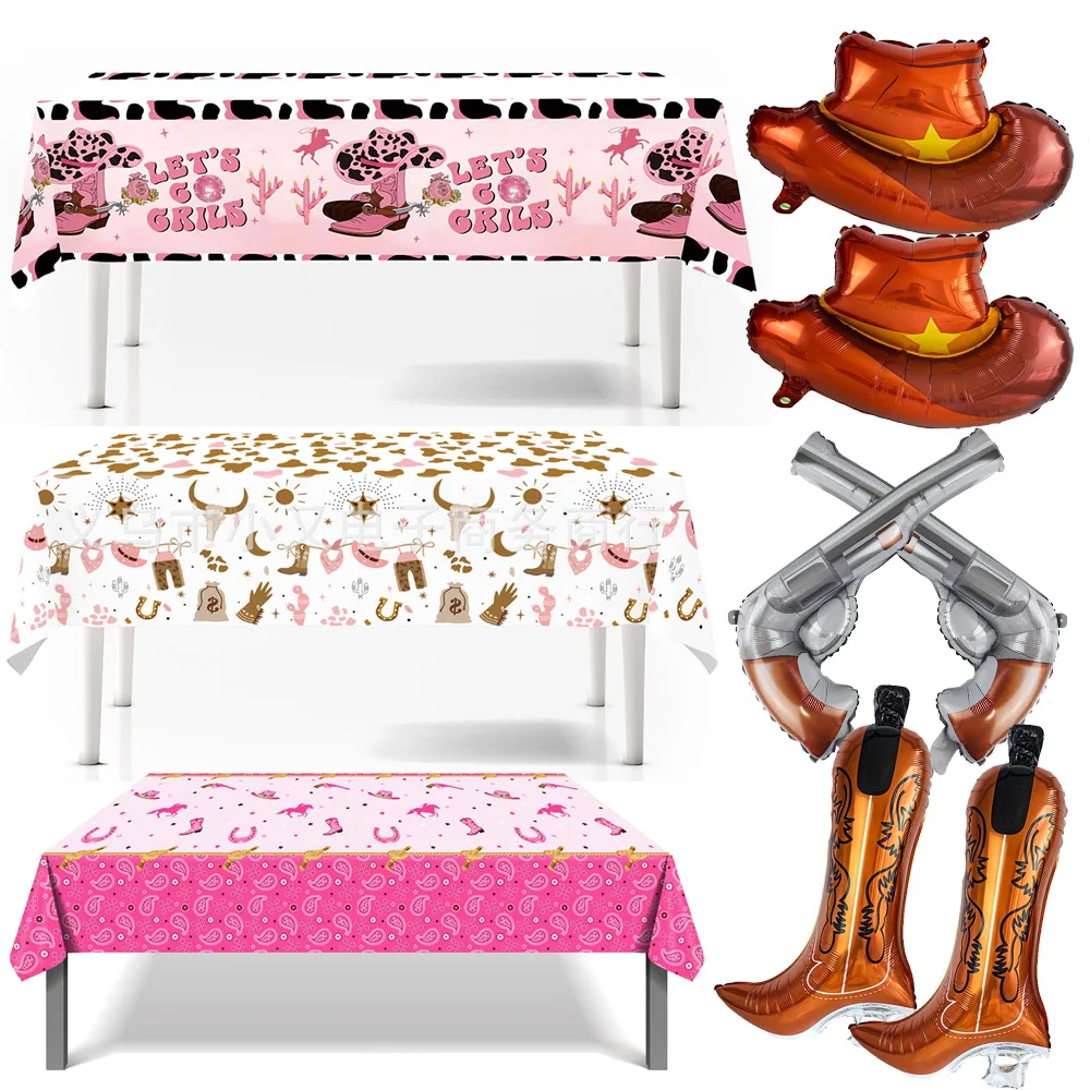 Western-Cowgirl-Theme-Tablecloths-Birthday-Party-Tablecover-Table ...