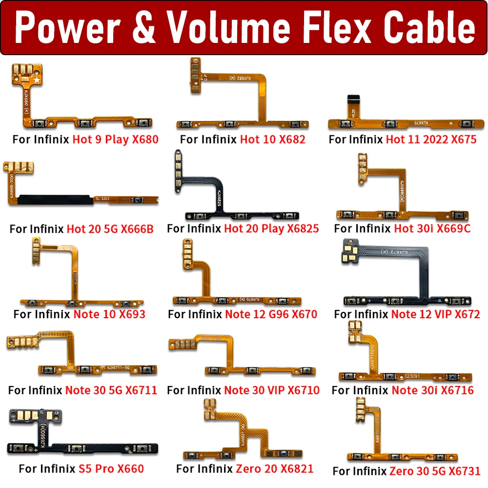 Power Switch On/Off Button Volume Key Button Flex For Infinix Hot 9 10 ...