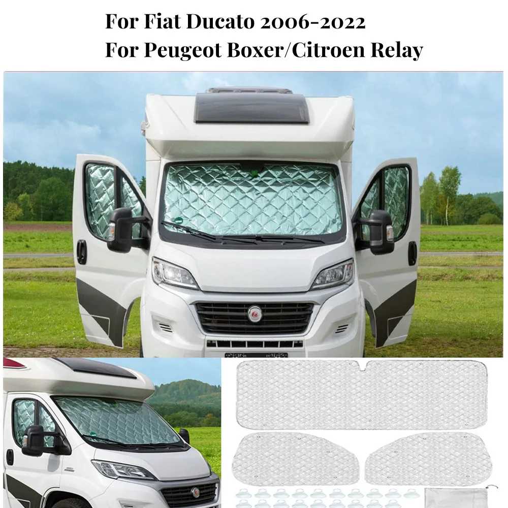 Internal Thermal Blinds 7 Layers Cover Windscreen For Fiat Ducato 2006 ...