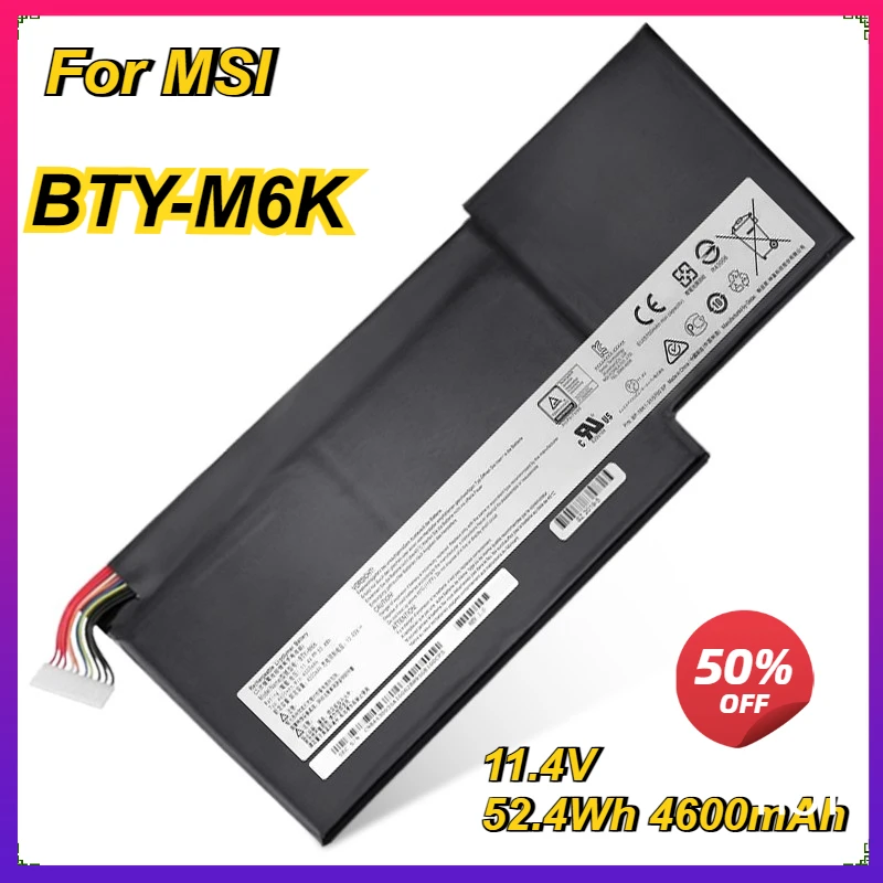 BTY-M6K Laptop Battery for MSI MS-16K3 GF63 GF65 MS-17B4 Thin 8RD GF75 ...