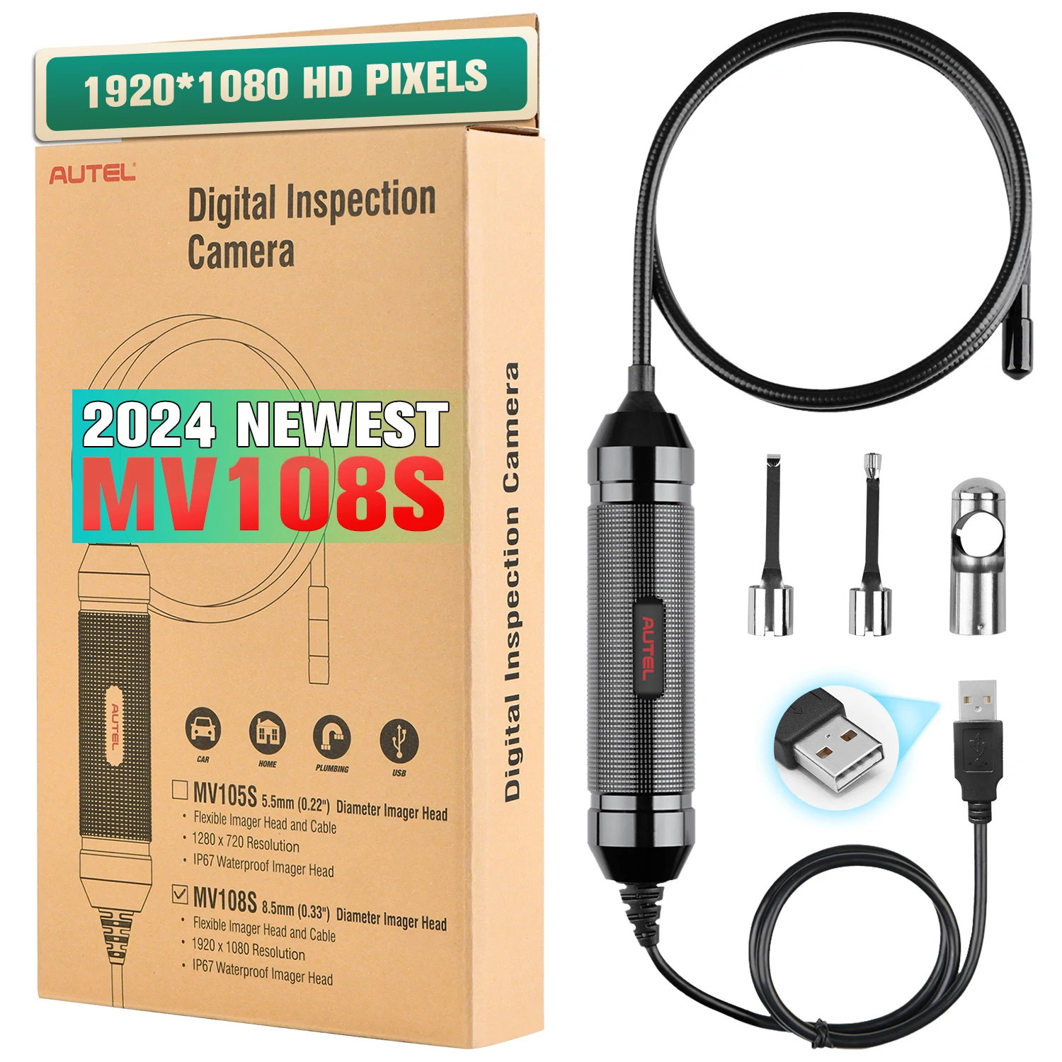Autel-MaxiVideo-MV108S-Digital-Inspection-Camera-For-MK808BT-MaxiSys ...