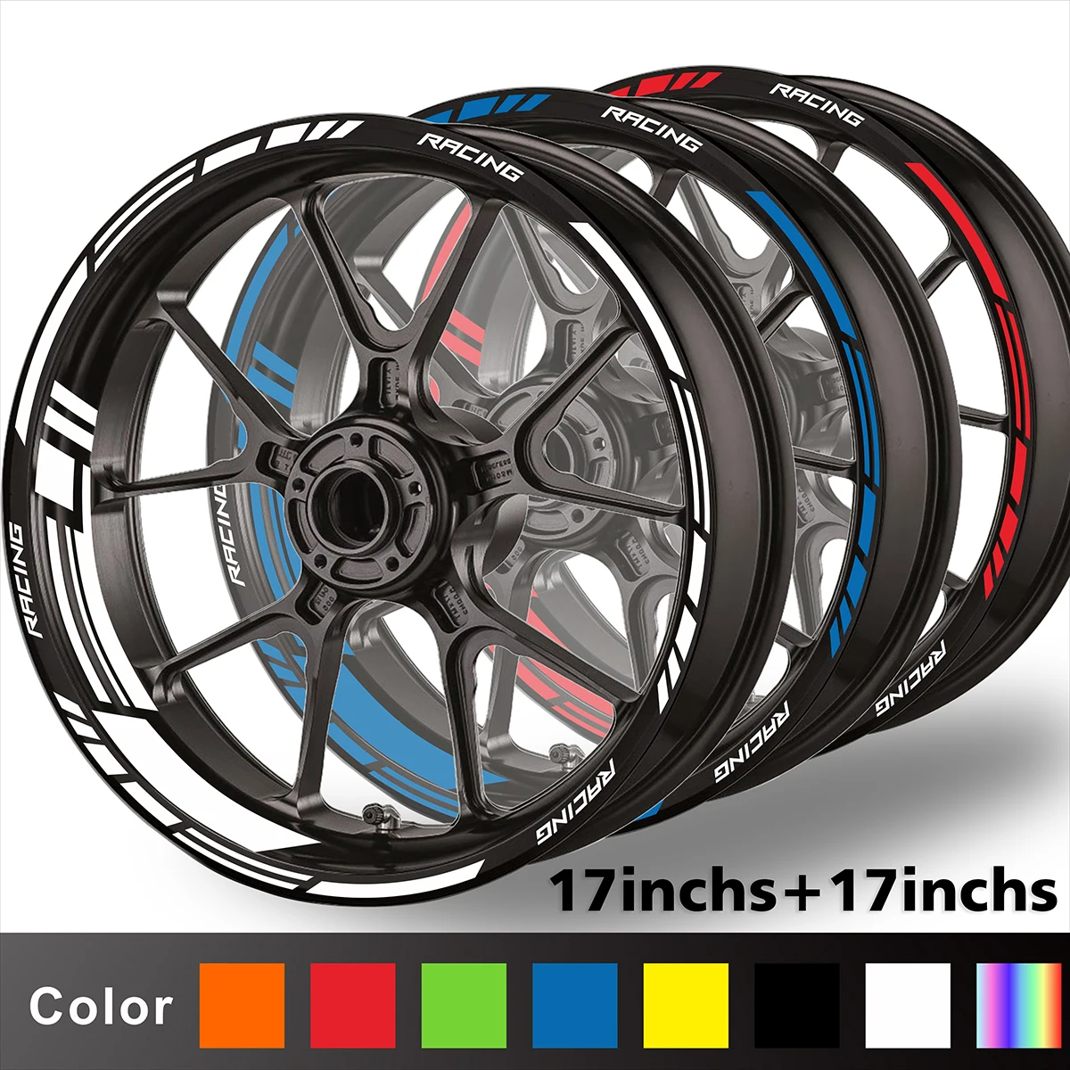 Reflective-Motorcycle-Wheel-Stickers-Hub-Decal-Rim-Stripe-17-Inchs-For ...