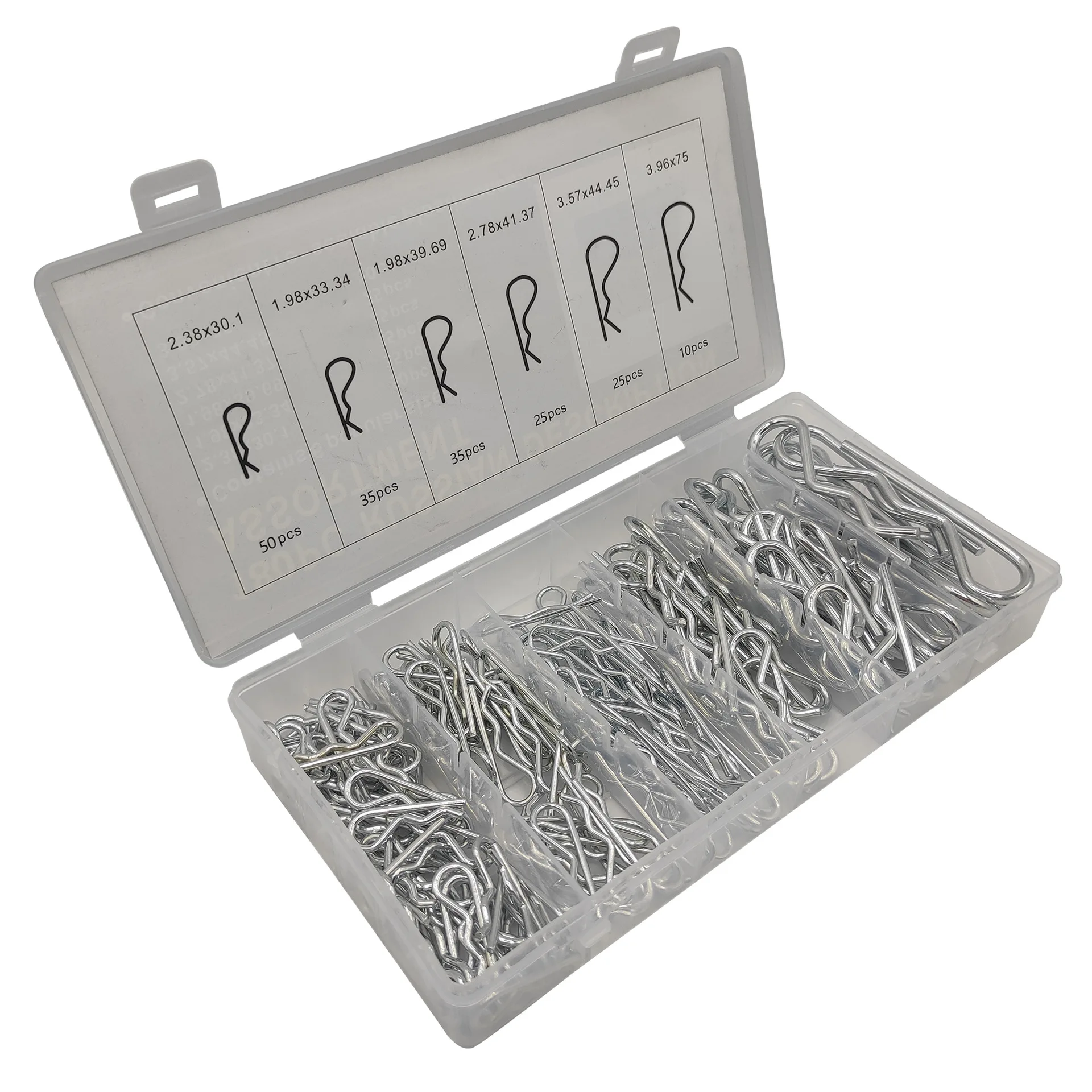 180Pcs-Metal-R-Cotter-Pin-Set-Tractor-Clip-Split-Cotter-Pin-Assortment ...