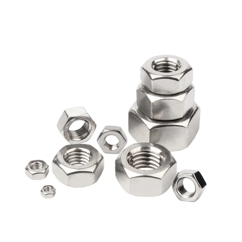 1-100pcs M1 M1.2 M1.4 M1.6 M2 M2.5 M3 M3.5 M4 M5 M6 M8 M10 M12 M14 M16 M18 M20 M22M24 DIN934 304 ...