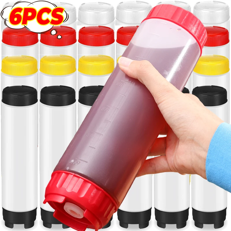 Botella exprimible de doble punta de 16oz, vinagrera transparente ...
