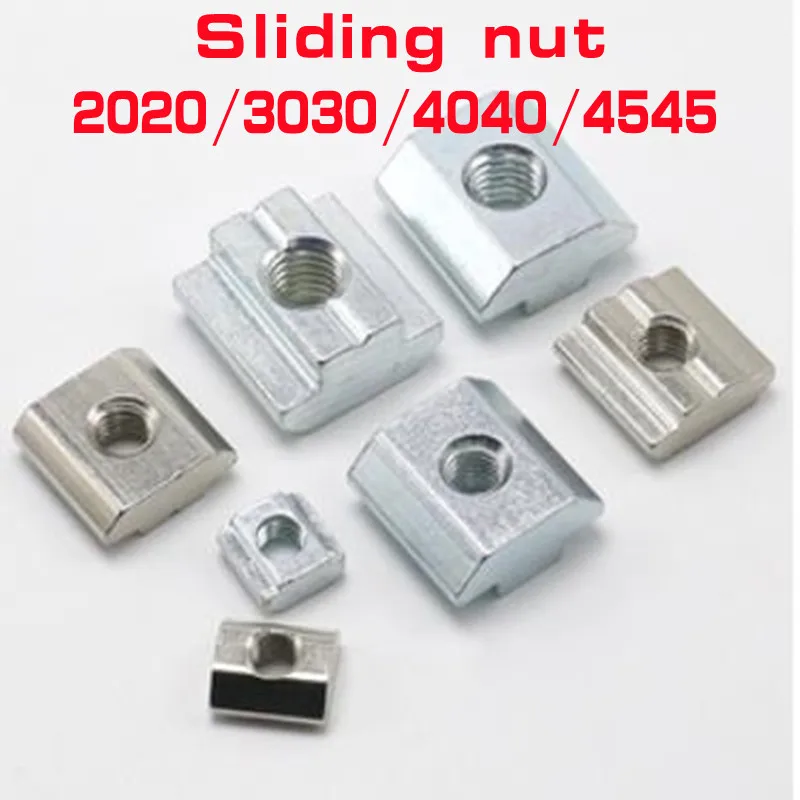 10/50pcs M3 M4 M5 M6 M8 M10 T Block Square nuts T-Track Sliding Nut for ...