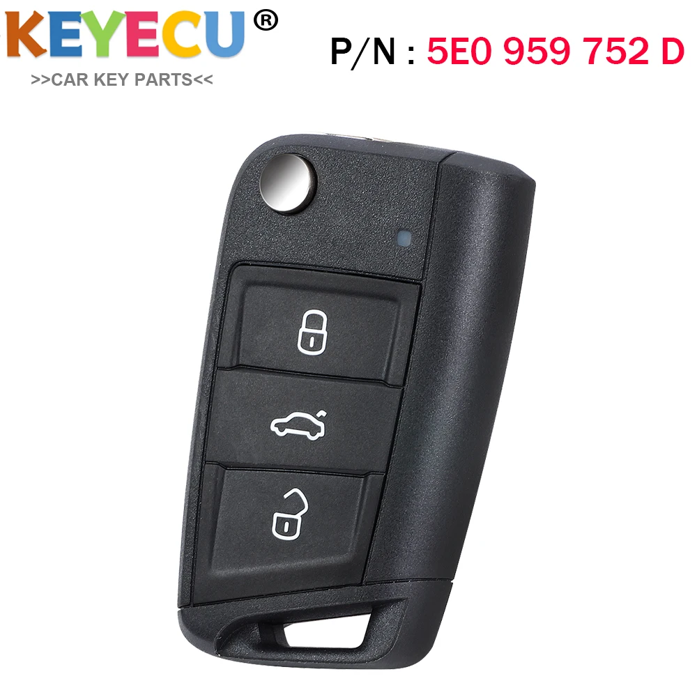 KEYECU 3 Button 5E0 959 752 D 5E0959752D Remote Car Key Fob For Skoda ...