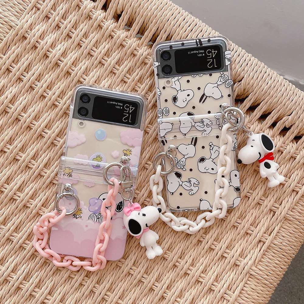 Disney-Cute-3D-doll-Snoopies-hand-chain-Phone-Case-For-Samsung-Galaxy-Z ...