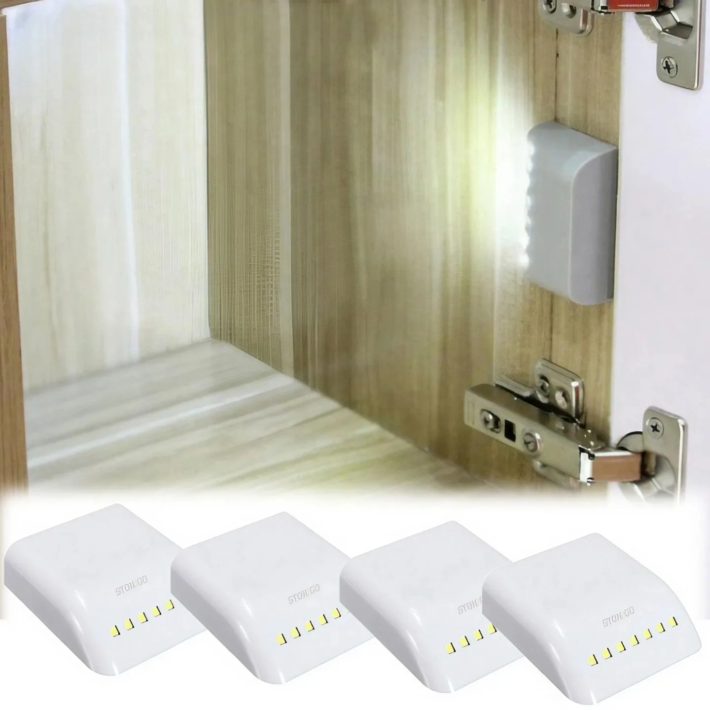 Under Cabinet Light 7 LED Wireless Motion Automatic Sensor Wardrobe Light Cupboard Closet Inner ...