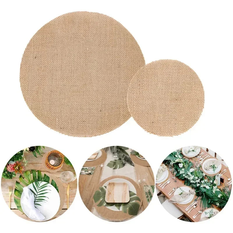 Napperon-rond-en-lin-et-toile-de-jute-10-pi-ces-pour-table-queTable ...
