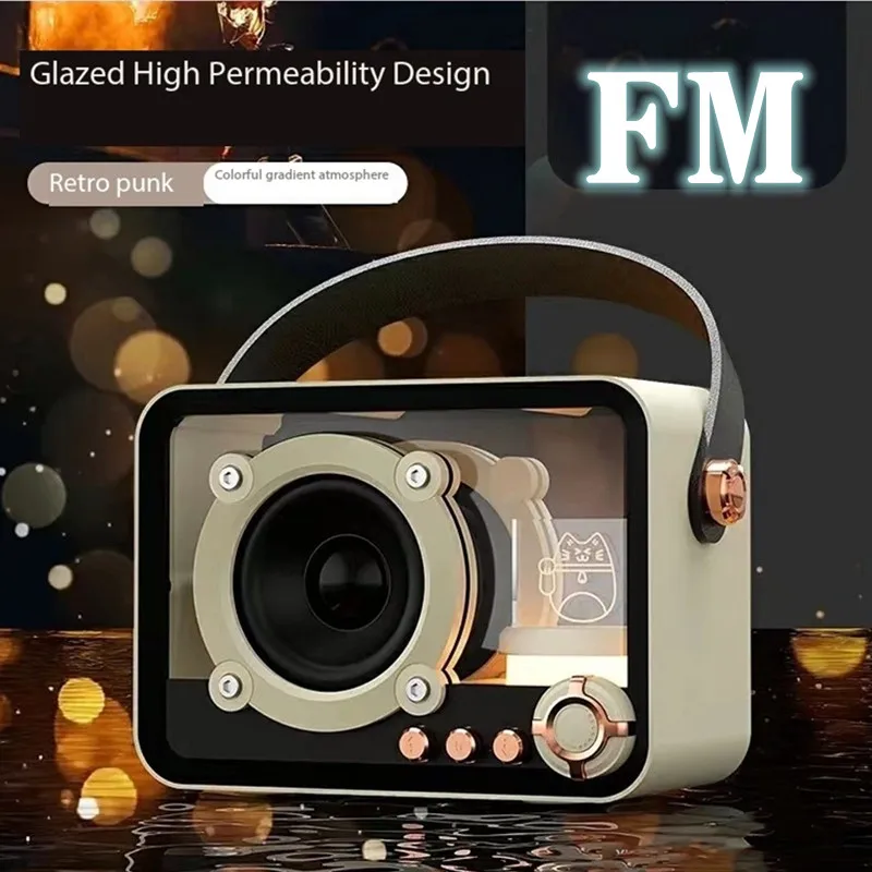 Portable-Retro-Bluetooth-Speaker-Vintage-Transparent-Hifi-Sound-Music ...