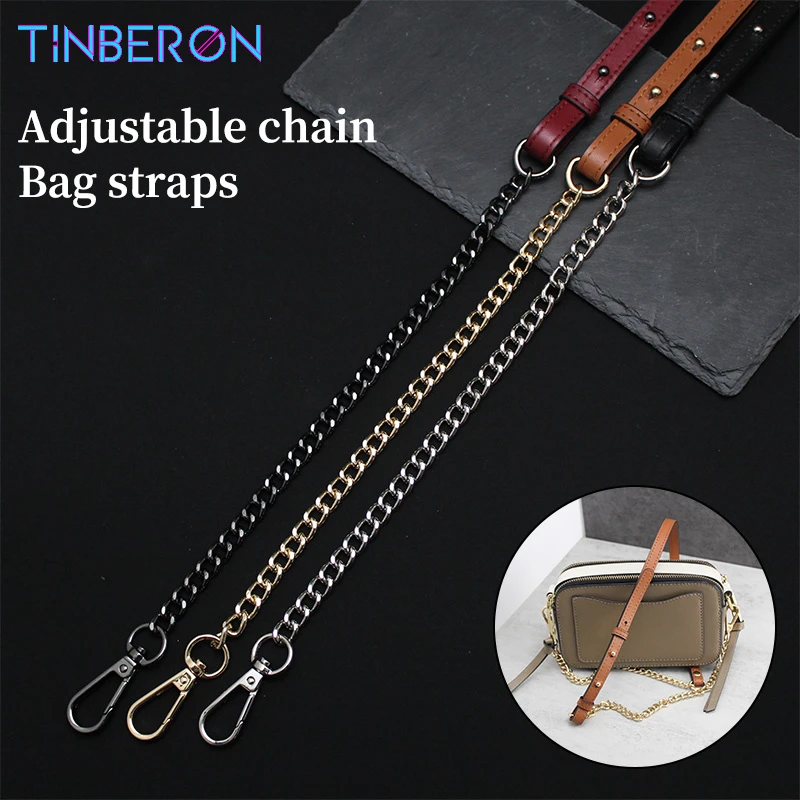 TINBERON Cowhide Adjustable Shoulder Pad Chain Strap for Crossbody Bag ...