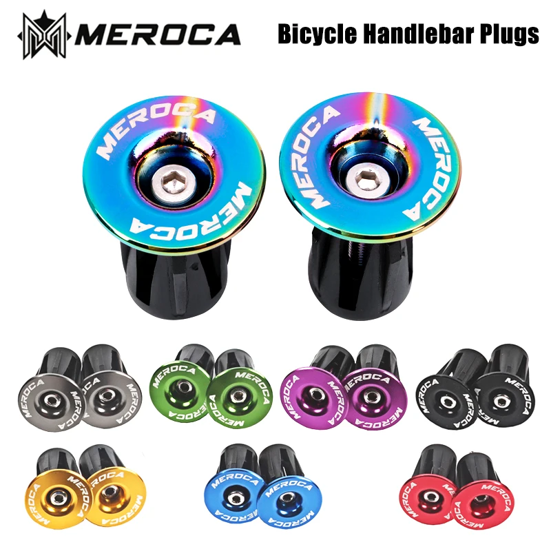 Meroca Mtb 자전거 핸들 바 플러그 캡 산악 자전거 핸들 바 엔드 자전거 잠금 그립 캡 핸들 커버 사이클링