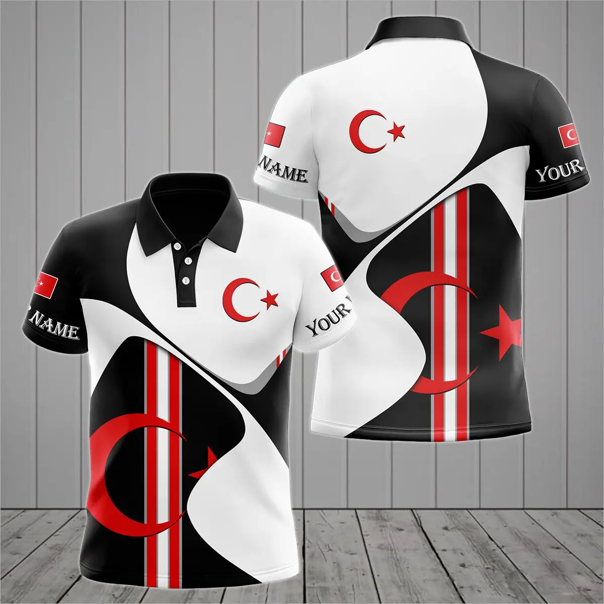 Customized-Turkey-Emblem-Graphic-Polo-Shirt-Summer-Unisex-Casual ...