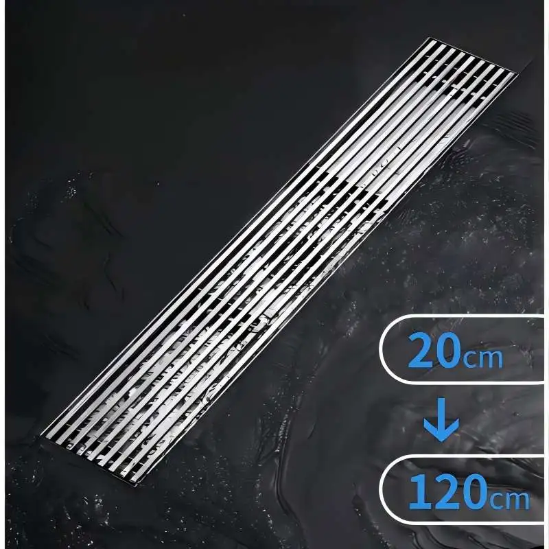 304-Stainless-Steel-Long-Strip-Shape-Floor-Drain-Deodorant-Shower-Drain ...