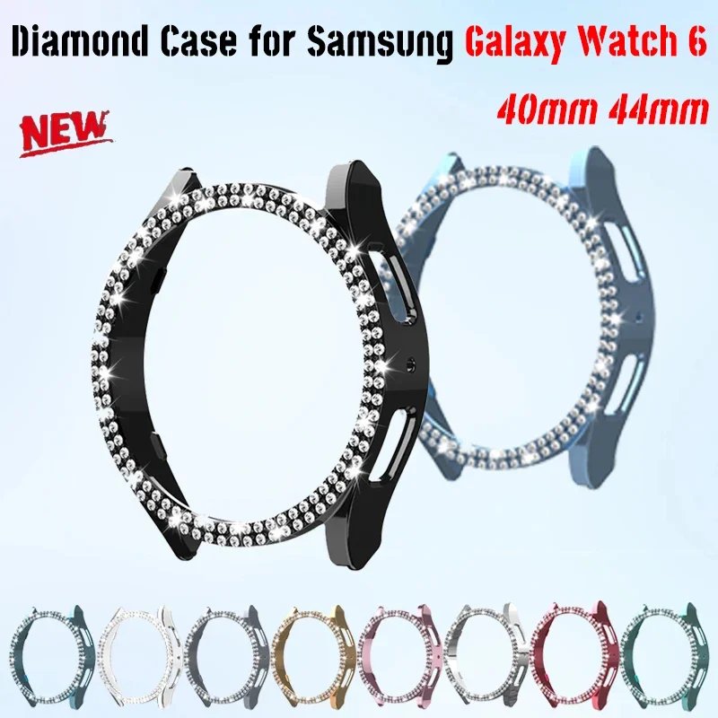 Double Diamond Case for Samsung Galaxy Watch 6 40mm 44mm Bling PC ...