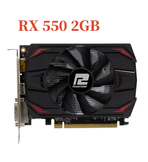 PowerColor-Placas de Vídeo RX 550 2GB, GPU para AMD Radeon RX500, 2GB GDDR5, Placas Gráficas 128 ...
