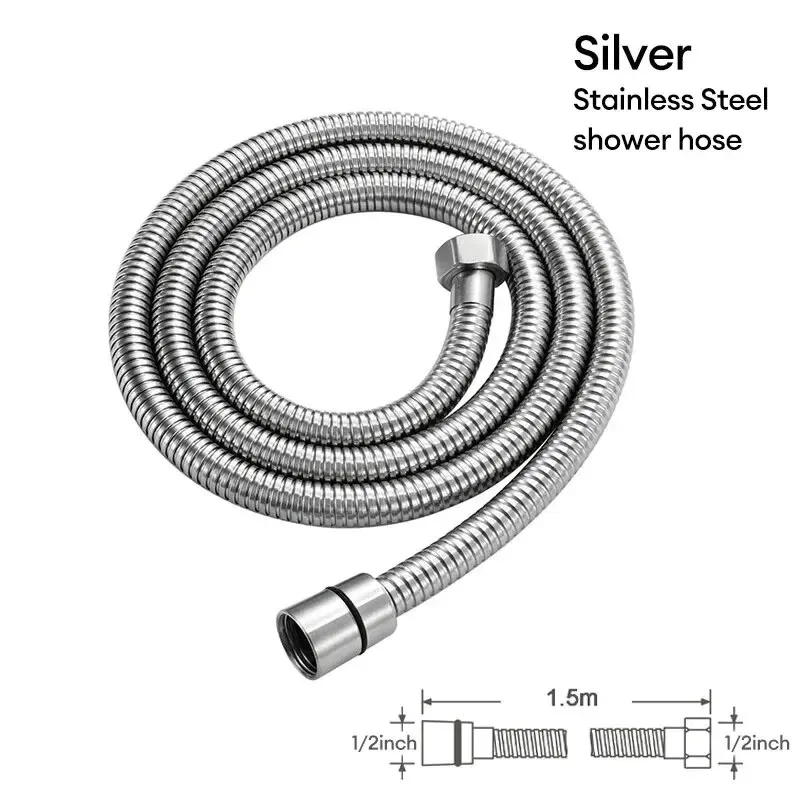 1pcs-1-5M-Stainless-Steel-Hose-Extension-Tube-Bathroom-Shower-Tube ...
