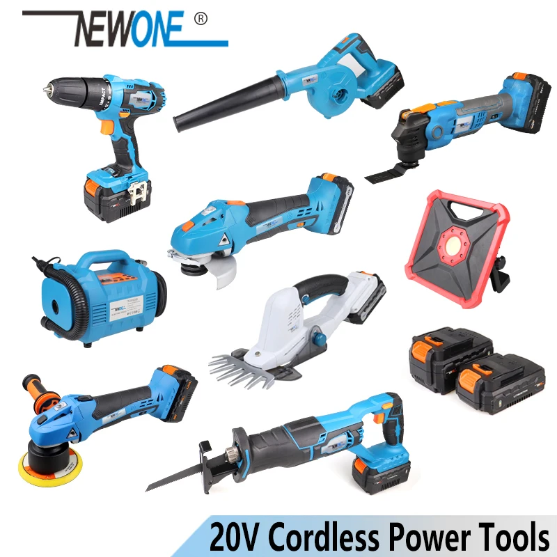 Newone 20v Cordless Power Tools Angle Grinder, Reciprocting Saw, Drill ...