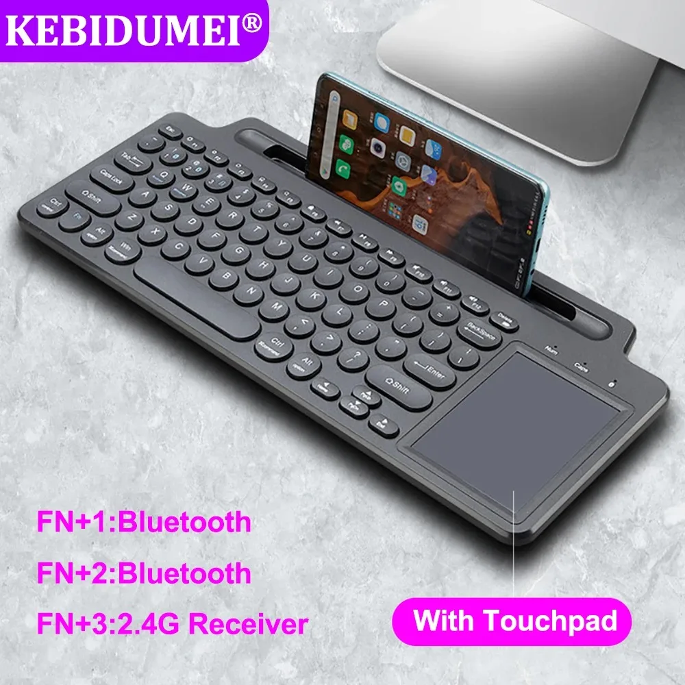 Teclado-inal-mbrico-con-Bluetooth-2-4G-dispositivo-con-Touchpad-ranura ...