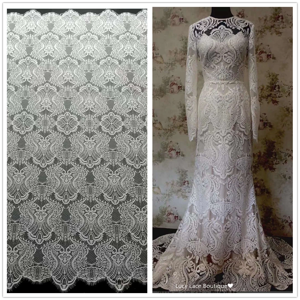 Vintage Lace Skirt Material Eyelash French Lace for Wedding Gown Off ...