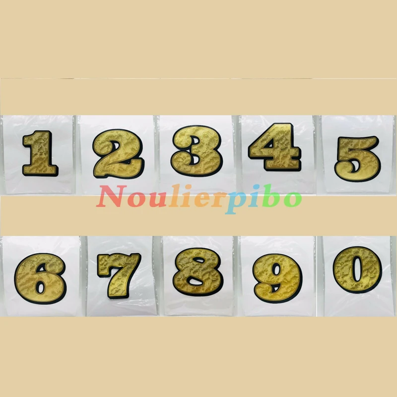 Number Decal 0-9 Gold Leaf Vinyl Racing Number Motorcycle Sticker ...