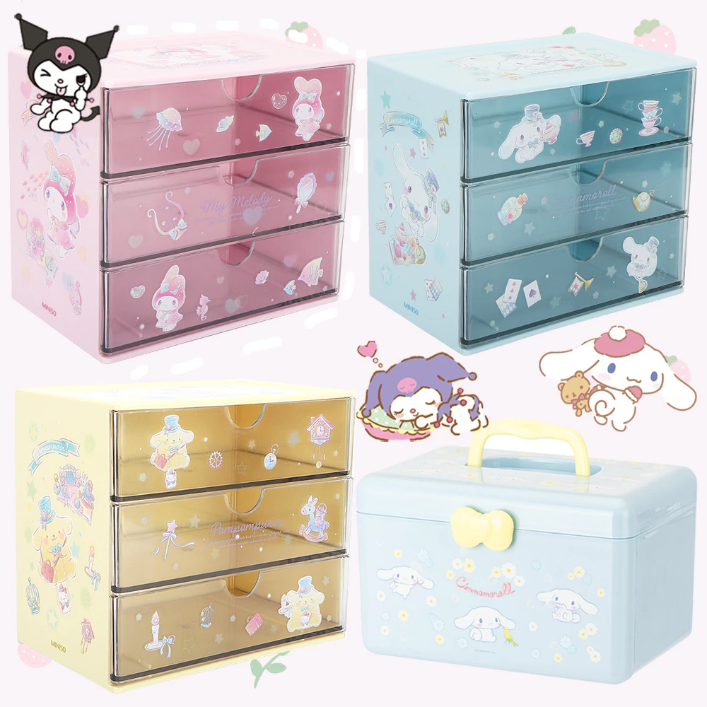 Sanrioed Cinnamoroll My Melody Kuromi Purin Jewelry Drawer Storage Box ...