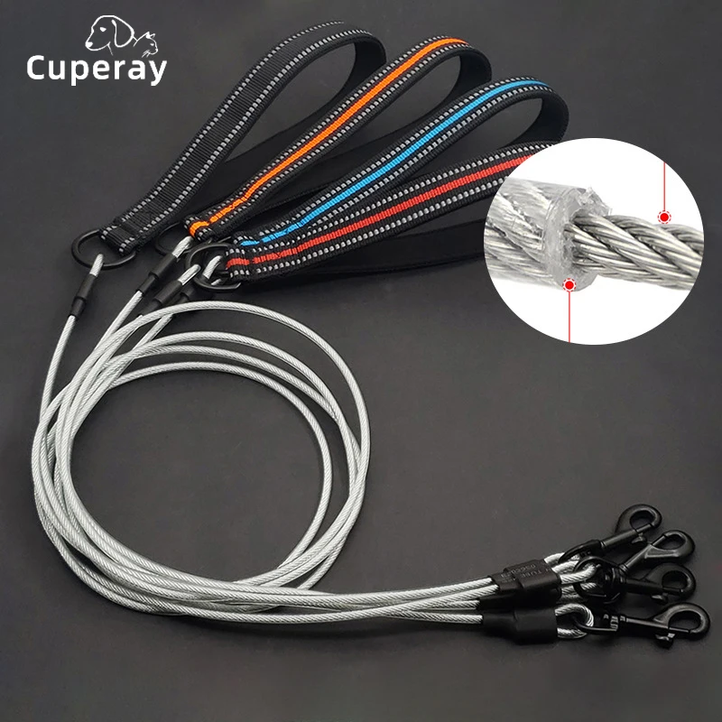 Wire-Dog-Leash-Reflective-Anti-bite-Wire-Rope-with-Comfortable-Handle ...