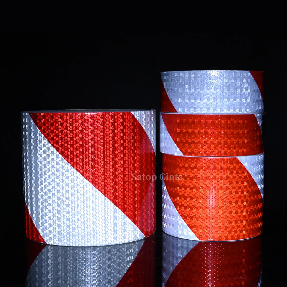 5M-Twill-Reflective-Material-Left-Right-Red-White-Tapes-Waterproof-Self ...
