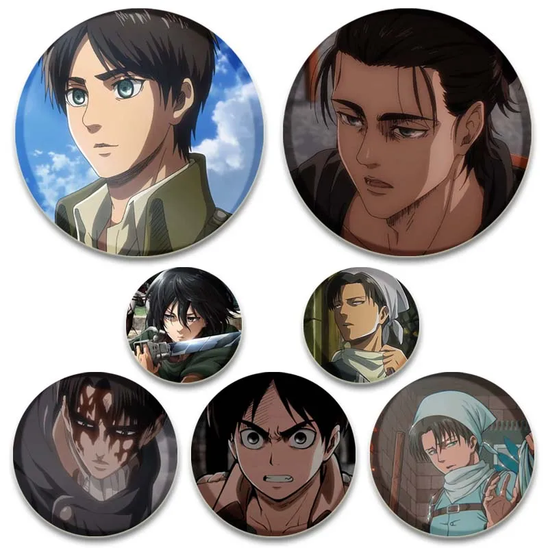 Attack-on-Titan-Anime-Figure-Erwin-Eren-Levi-Lapel-Pins-58mm-Brooch ...