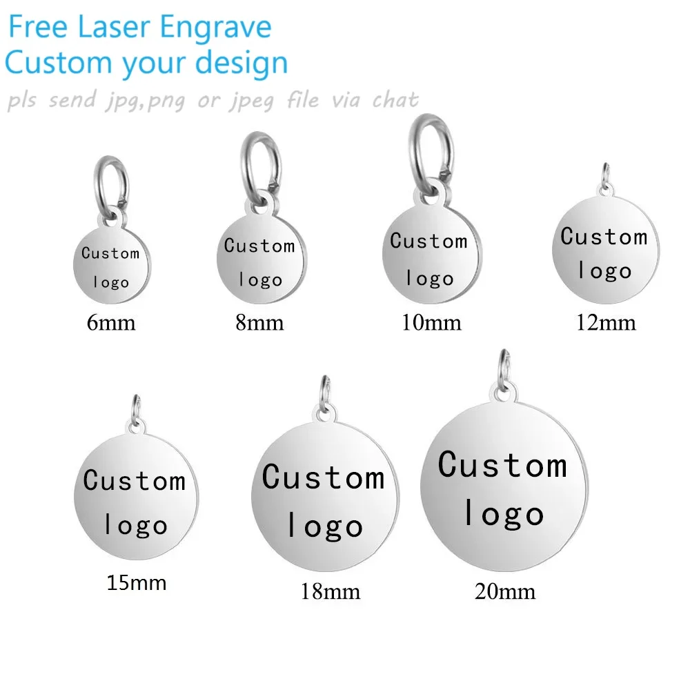 30pcs Custom Logo Tags Laser Engraved Charms Laser engrave your design ...