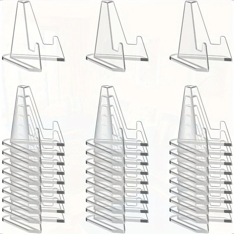 30PCS Acrylic Coin Display Stand Transparent Triangle Business Cards ...