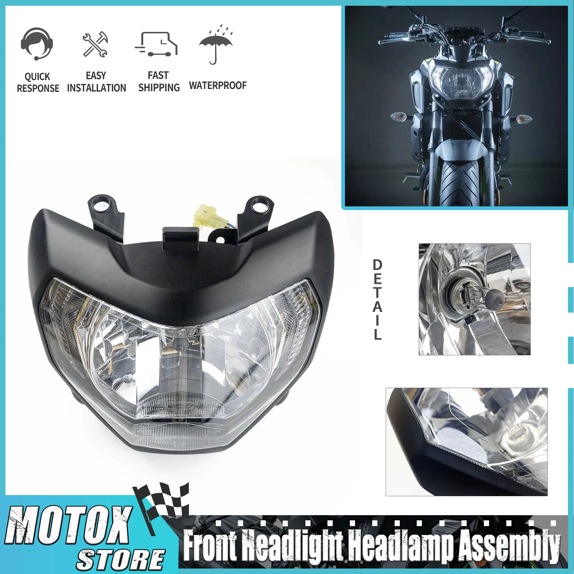 Motorcycle Headlight Fit For 2018 - 2020 YAMAHA MT-07 MT07 MT 07 2019 ...