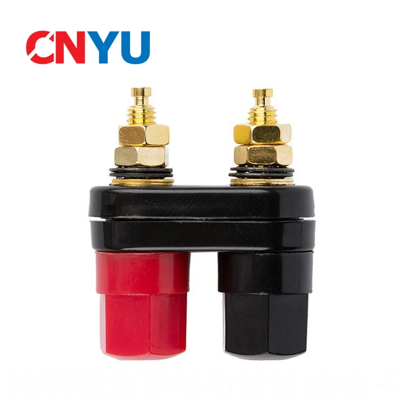 Gold-plated-double-plum-binding-post-double-row-binding-post-red-black ...