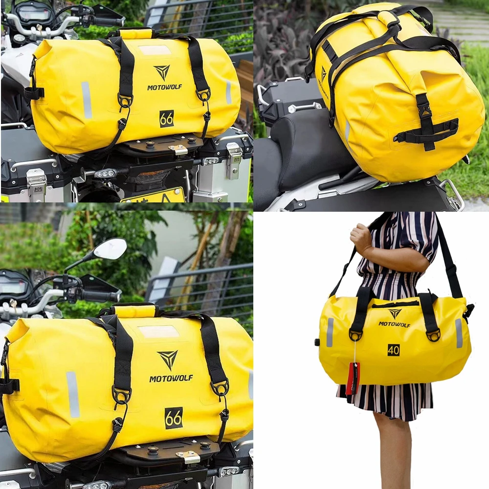 Motorcycle Waterproof Tail Bag Travel Outdoor Dry Luggage Roll Pack Bag ...