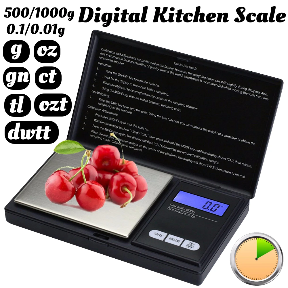 1kg/0.1g Gold Jewellery Weighing Scales 7 Units Conversion Digital ...