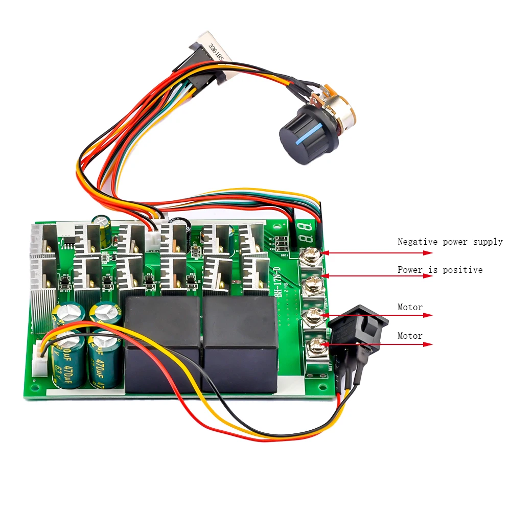 60A 10-55V Digital Display PWM Speed Controller Module Forward Reversal 0~100% Adjustable DC ...