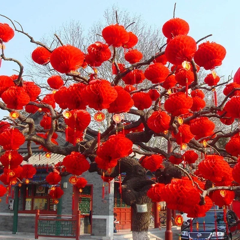 10pcs Chinese New Year Decoration Red Lantern Newyear Dragon Year ...