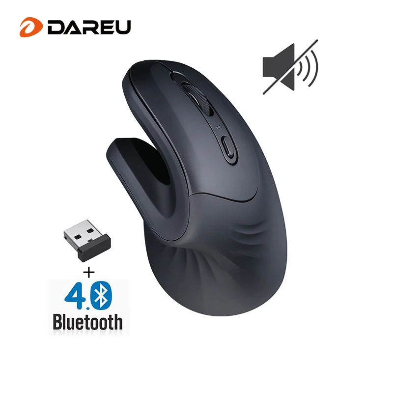 DAREU Bluetooth 2.4G Silent Wireless Mouse Dual Mode Ergonomic Mute ...
