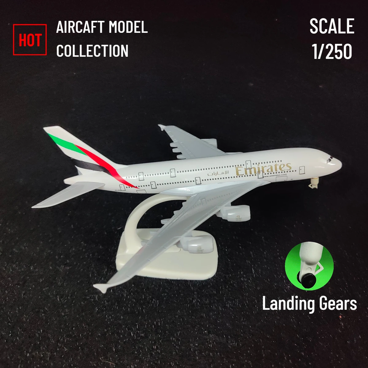 Scale-1-250-Metal-Aircraft-Model-Replica-Emirates-Airlines-A380 ...