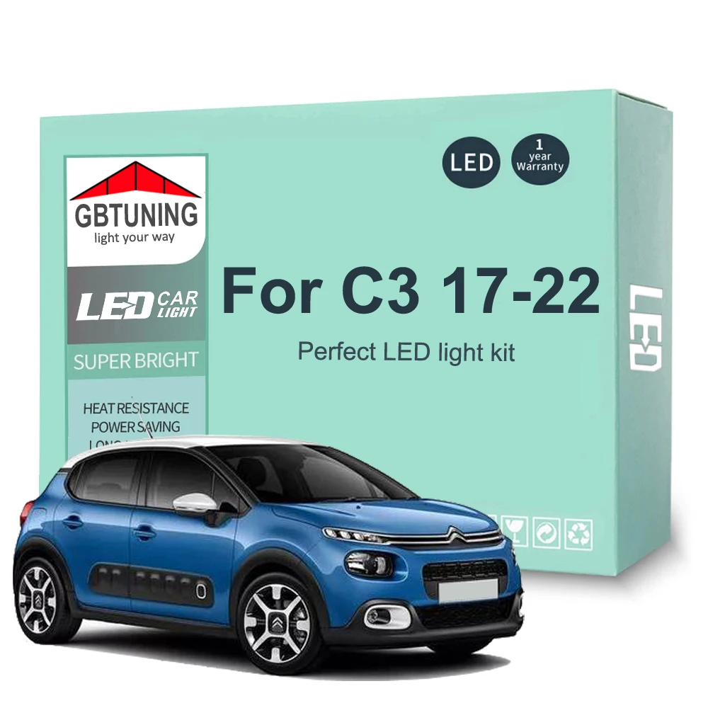 9Pcs Cars Accessories For Citroen C3 3 MK3 2017 2018 2019 2020 2021 ...