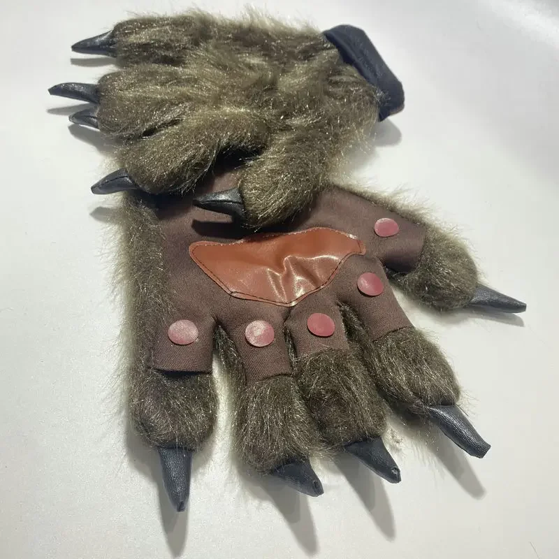 Horror Werewolf Hairy Hands Animal Paw Gloves Adult Cosplay Carnival ...