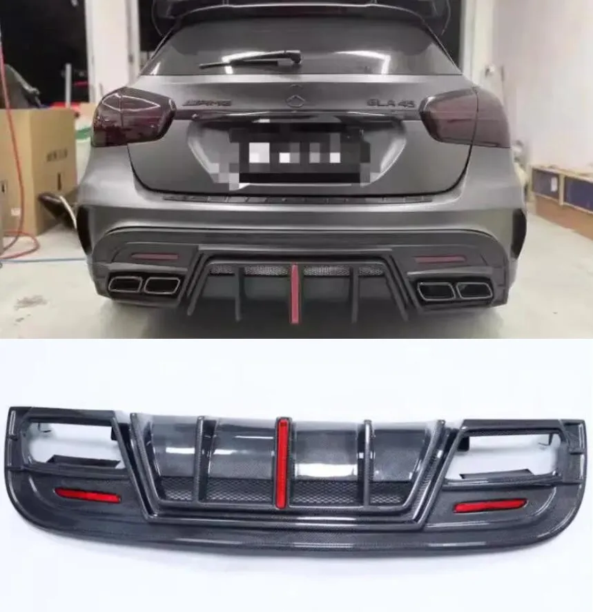 Real Carbon Fiber For Benz GLA45 X156 AMG 2014-2019 Bumper Front Lip ...