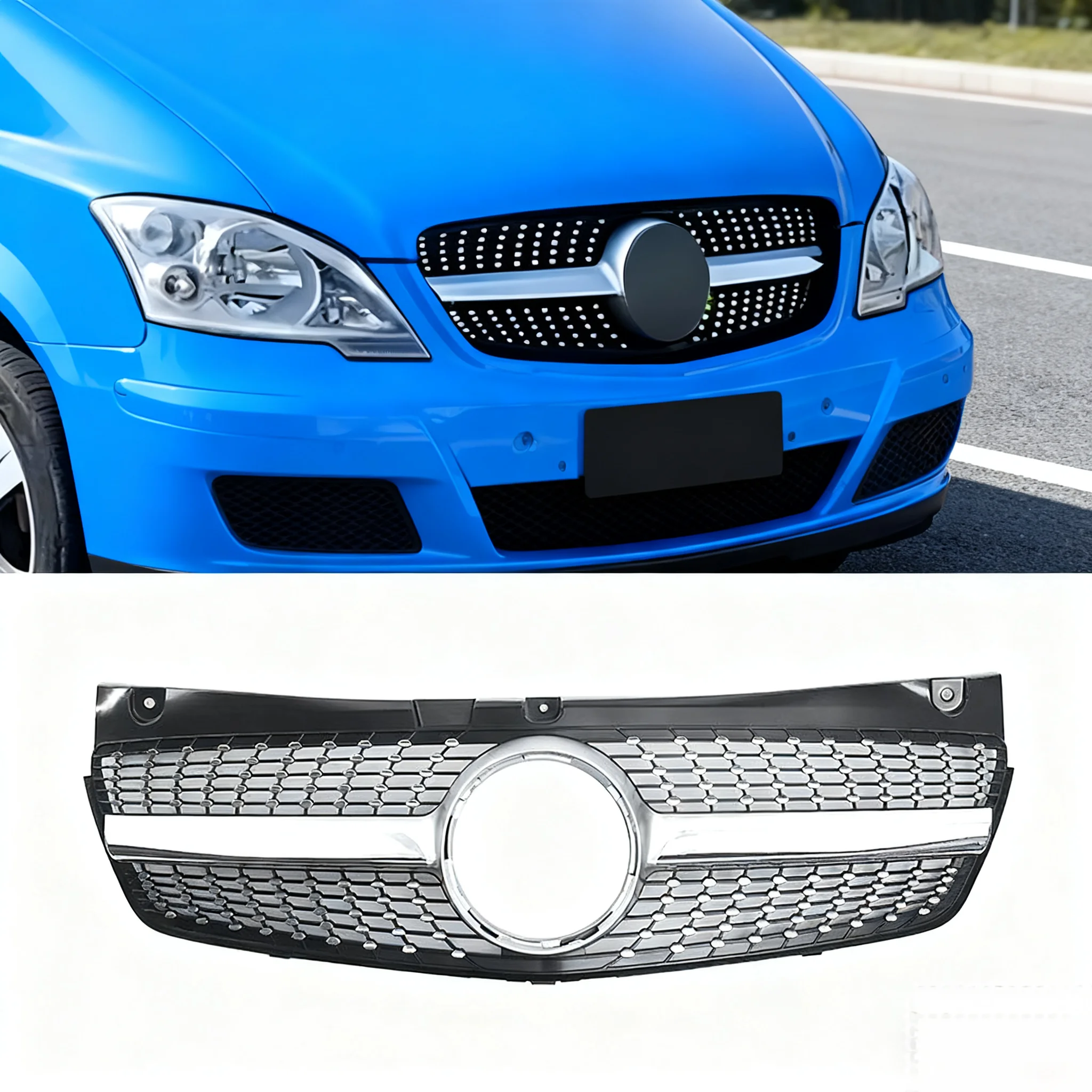 Diamond Style Front Inlet Grille Radiator Grill Upgrade For Mercedes ...