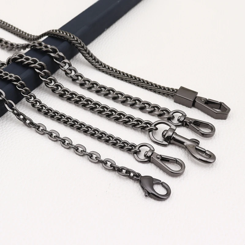 Gun-color-black-metal-chain-women-s-black-crossbody-underarm-handbag ...