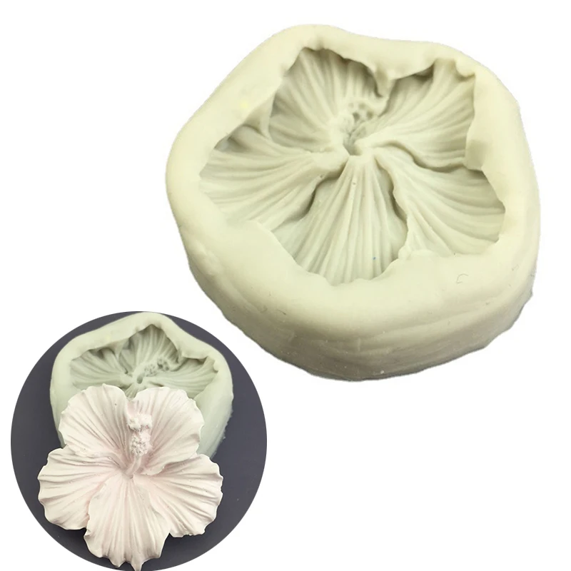 Mousse-Moulds-Hibiscus-Shaped-Silicone-Material-Molds-DIY-Chocolate ...