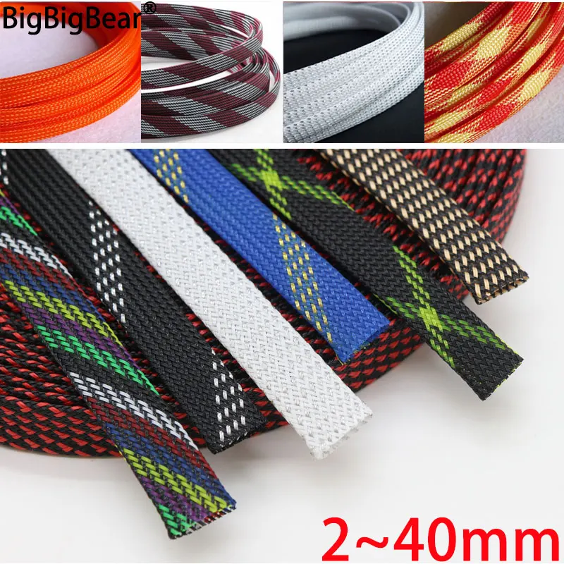 1/10M 2 4 6 8 10 12 14 16 18 20 25 30 40mm High Density PET Braided Expandable Sleeve Wire Wrap ...