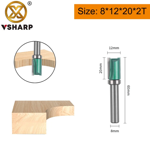 Tideway 1pc 1/2" 1/4" Shank Flush Trim Router Bit For Wood Woodworking ...