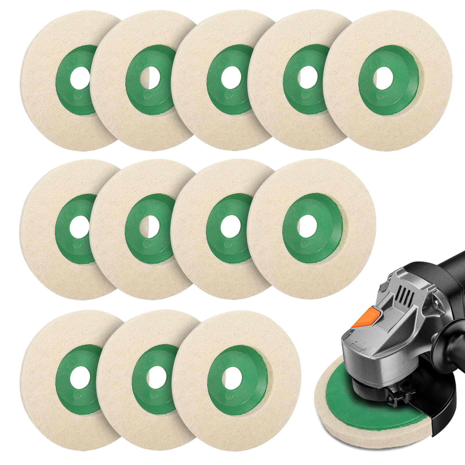 2/5/10pcs 4' Industrial Wool Felt Polishing Wheel Grinding Disc for ...